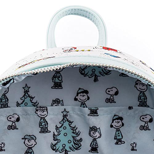 Loungefly Peanuts Happy Holidays All Over Print Womens Double Strap Shoulder Bag Purse