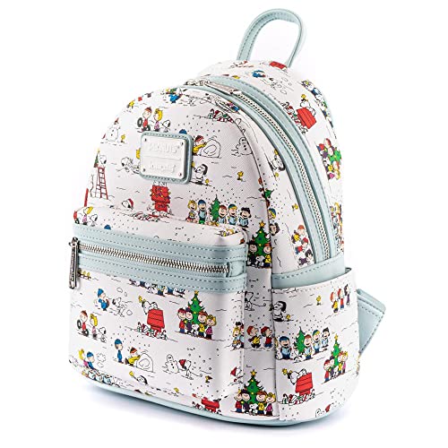 Loungefly Peanuts Happy Holidays All Over Print Womens Double Strap Shoulder Bag Purse