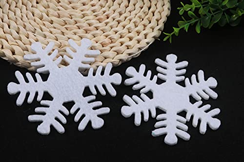 YYCRAFT 20 Felt Snowflake for Christmas Decorations Ornaments 3.5 Inch-White