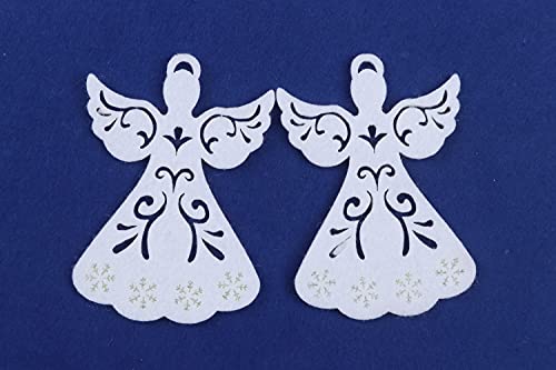 YYCRAFT 20 Felt Angel for Christmas Decorations Ornaments 2.75 Inch-White