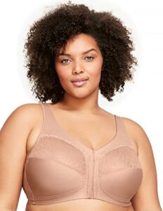 glamorise full figure plus size magiclift natural shape front-closure bra wirefree #1210