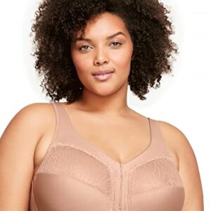 Glamorise Full Figure Plus Size MagicLift Natural Shape Front-Closure Bra Wirefree #1210