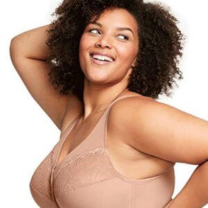 Glamorise Full Figure Plus Size MagicLift Natural Shape Front-Closure Bra Wirefree #1210