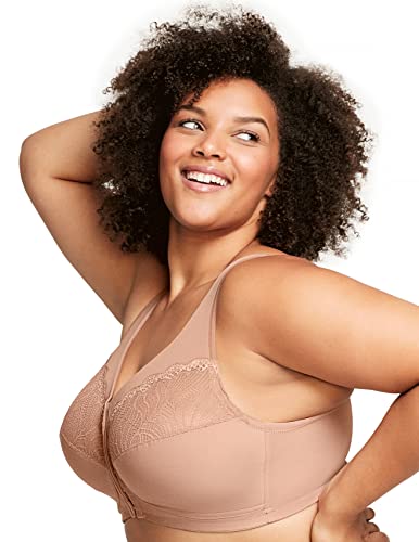 Glamorise Full Figure Plus Size MagicLift Natural Shape Front-Closure Bra Wirefree #1210