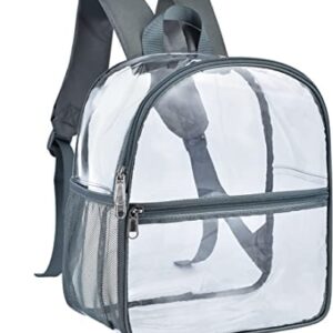 USPECLARE Clear Backpack Stadium Approved 12×6×12, Water proof Clear Bag for Concert Work Sport Event (Grey)