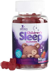 kids melatonin gummies 2mg, natural effective children's sleep gummy supplement, berry flavored sleep support supplement for ages 4 plus, non-gmo, vegetarian, natural colors and flavor - 60 gummies