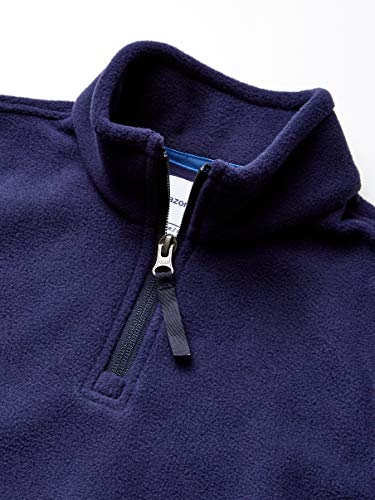 Amazon Essentials Boys' Polar Fleece Quarter-Zip Pullover Jacket, Navy, Medium