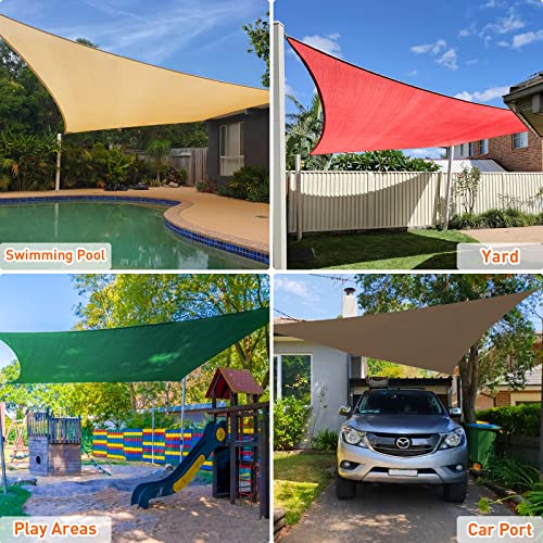 Artpuch 6.5'x10' Sun Shade Sails 185GSM Rectangle Sand Shade Sail UV Block for Patio Garden Outdoor Facility