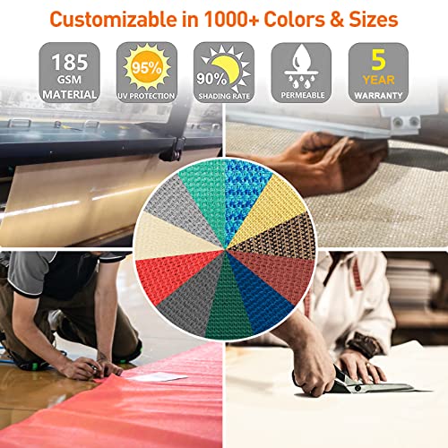 Artpuch 6.5'x10' Sun Shade Sails 185GSM Rectangle Sand Shade Sail UV Block for Patio Garden Outdoor Facility