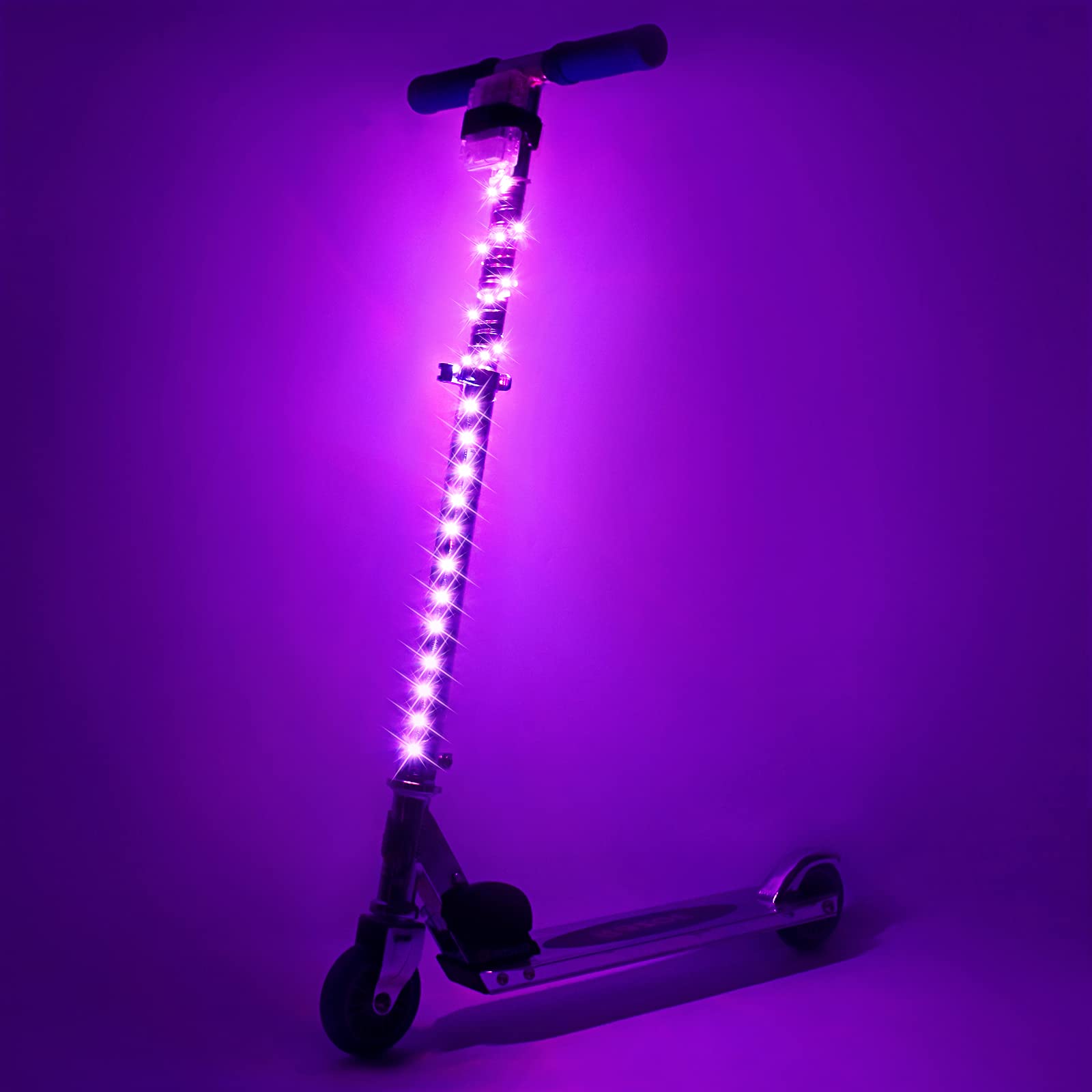 Waybelive LED Scooter Stem Light, Remote Control Scooter Light, 16 Color Change by Yourself, 2x1 Ft, Waterproof, Shockproof, Super Bright to Display at Night. Good Gift for Kids