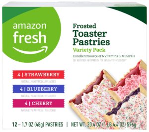 amazon fresh - toaster pastries variety pack (strawberry, blueberry, cherry), 12ct