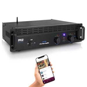 pyle professional audio bluetooth power amplifier - 2-channel rack mount bridgeable, led indicators, shockproof binding posts, cooling fans 1000 watt  - pyle pro pta1000.5