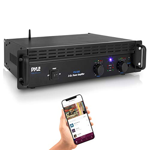 Pyle Professional Audio Bluetooth Power Amplifier - 2-Channel Rack Mount Bridgeable, LED Indicators, Shockproof Binding Posts, Cooling Fans 1000 Watt  - Pyle Pro PTA1000.5