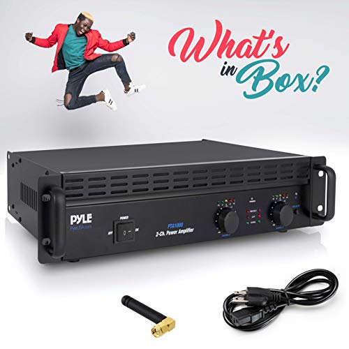 Pyle Professional Audio Bluetooth Power Amplifier - 2-Channel Rack Mount Bridgeable, LED Indicators, Shockproof Binding Posts, Cooling Fans 1000 Watt  - Pyle Pro PTA1000.5