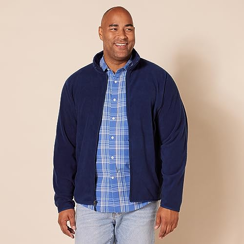 Amazon Essentials Men's Full-Zip Polar Fleece Jacket (Available in Big & Tall), Navy, X-Large