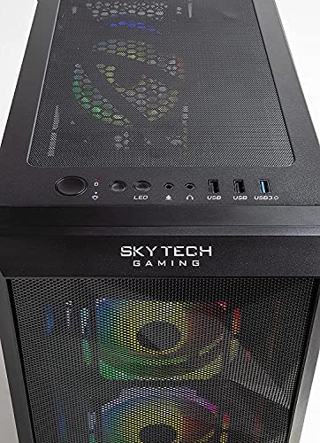 SkyTech Chronos Mini Gaming Computer PC Desktop - AMD Ryzen 5 3600 3.6 GHz, GTX 1650 4G, 500G SSD, 8G 3200, RGB Fans, AC WiFi, Windows 11 Home 64-bit