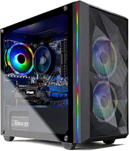 skytech chronos mini gaming computer pc desktop - amd ryzen 5 3600 3.6 ghz, gtx 1650 4g, 500g ssd, 8g 3200, rgb fans, ac wifi, windows 11 home 64-bit