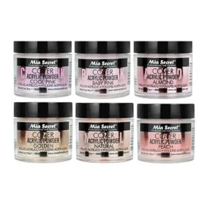 Mia Secret Acrylic Powder COVER (Baby Pink/Cool Pink/Natural/Peach/Almond/Golden) - 1 oz; 6pc