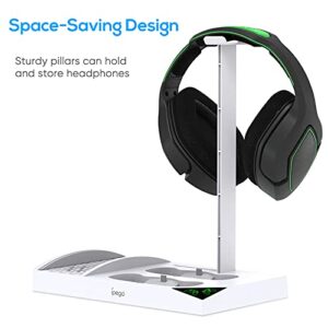 Cooling Fan with Charging Stand for Xbox Series S Console and Controller, Dual Charger Dock Accessories with 2 x 1400mAh Rechargeable Battery and Cover, Headphone Mount for Xbox Series S