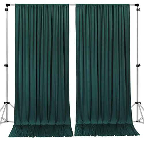 10 ft x 10 ft Wrinkle Free Blackish Green Backdrop Curtain Panels, Polyester Photography Backdrop Drapes, Wedding Party Home Decoration Supplies