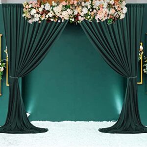 10 ft x 10 ft Wrinkle Free Blackish Green Backdrop Curtain Panels, Polyester Photography Backdrop Drapes, Wedding Party Home Decoration Supplies