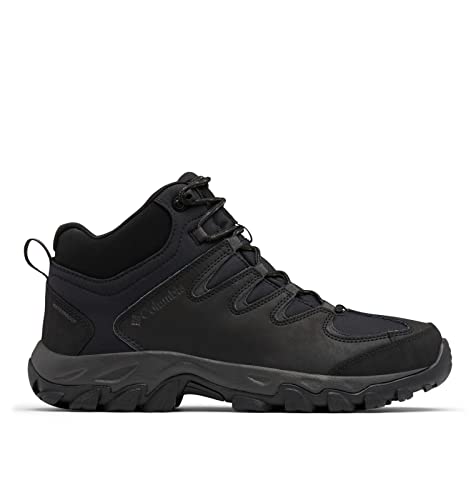 Columbia Men's Buxton Peak Mid II Hiking Shoe, Black/Shark, 12 Wide