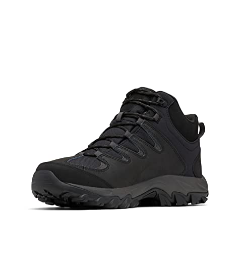 Columbia Men's Buxton Peak Mid II Hiking Shoe, Black/Shark, 12 Wide