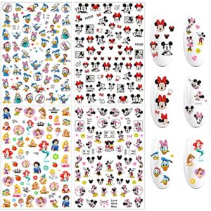 KPTRBZK 3D Nail Art Stickers Cute Nail Decals Self Adhesive Cute Nail Stickers Designs Cartoon Nail Sticker for Girls Women Kids Manicure Decoration Nail Accessories Gifts (4 Sheets 280+ Decals)