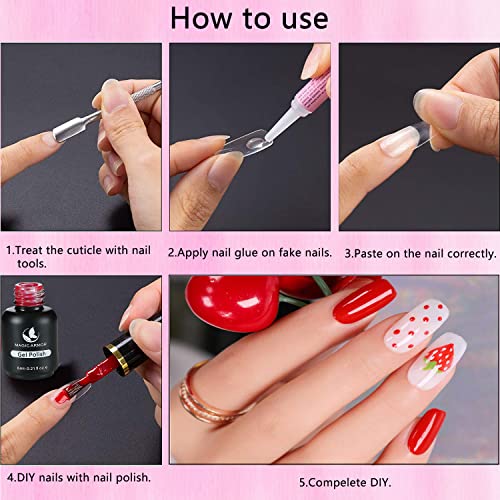 Nail Glue, Nail Glue for Acrylic Nails, Professional Nail Tip Glue for Acrylic Nails Press On Nails,Super Strong Nail Tips Glue for Stick On Nails Long Lasting Nail Glue for Fake Nails 0.07OZ/30PCS