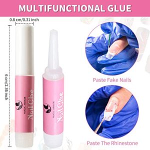 Nail Glue, Nail Glue for Acrylic Nails, Professional Nail Tip Glue for Acrylic Nails Press On Nails,Super Strong Nail Tips Glue for Stick On Nails Long Lasting Nail Glue for Fake Nails 0.07OZ/30PCS