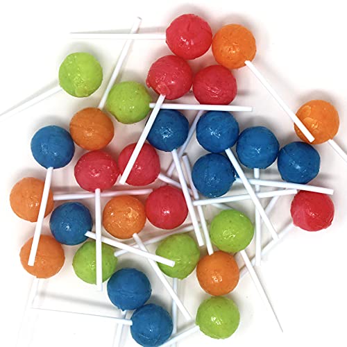 Ball Lollipop Suckers Assorted colors  Hard Candy Treats, Kosher Certified Lollipops, Individually Wrapped (31 Count)