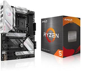 micro center amd ryzen 5 5600x desktop processor 6-core 12-thread up to 4.6ghz unlocked with wraith stealth cooler bundle with asus rog strix b550-a amd am4 zen 3 ryzen 5000 atx gaming motherboard