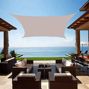 JLCP 2.5X2.5M Waterproof Square Sun Shade Sail, Outdoor Patio Party Rectangle Sunscreen Awning with Fixing Kit,Anti-UV/Sun Protection Garden Sun Shade Canopy with 4 Free Rope,Light Brown