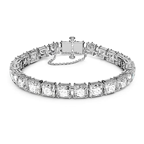 SWAROVSKI Millenia bracelet, Square Cut Crystals, White, Rhodium Finish