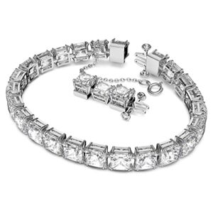 SWAROVSKI Millenia bracelet, Square Cut Crystals, White, Rhodium Finish