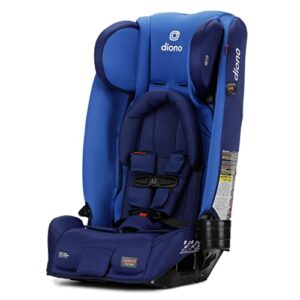 diono radian 3rx 3-in-1 rear and forward facing convertible car seat, adjustable head support & infant insert, 10 years 1 car seat ultimate safety and protection, slim fit 3 across, blue sky