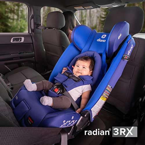 Diono Radian 3RX 3-in-1 Rear and Forward Facing Convertible Car Seat, Adjustable Head Support & Infant Insert, 10 Years 1 Car Seat Ultimate Safety and Protection, Slim Fit 3 Across, Blue Sky