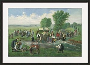 imagekind framed print entitled, handcart pioneers c. c. a. christensen by celestial images | 28x22