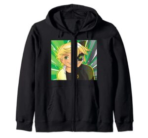 miraculous collection cat noir transformation zip hoodie