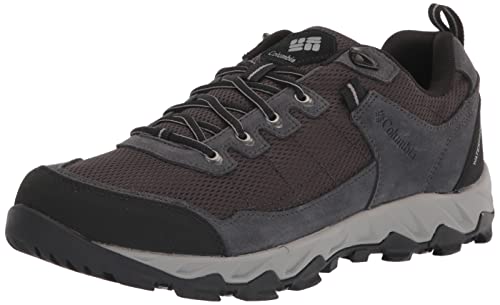 Columbia Men's Valley Pointe Waterproof Hiking Shoe, Shark/Monument, 11.5 Wide