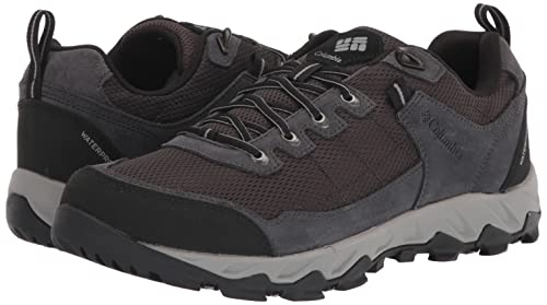 Columbia Men's Valley Pointe Waterproof Hiking Shoe, Shark/Monument, 11.5 Wide