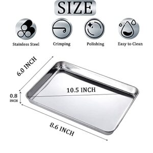 2 Pack Stainless Steel Tray Non Toxic Heavy Duty Thickening Pan for Kitchen Baking, Lab Instrument, Dental, Medical Surgical Instrument, Pet Treatment, Jewelry Tools（Medium