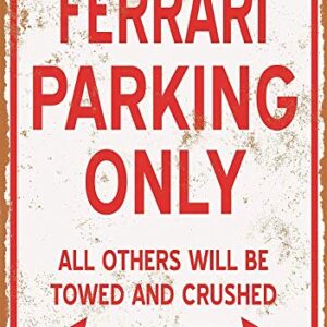 Kexle 16 x 12 Tin Metal Sign - Vintage Look Ferrari Parking ONLY Bar Cafe Home Wall Art Deco