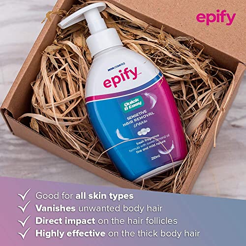 Epify Hair Removal Cream for Men and Women For Intimate/Private Area, Pubic & Bikini, Sensitive Skin, 8.45 Fl Oz