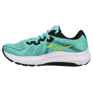 saucony women's omni 20 running shoe, cool mint/acid, 8