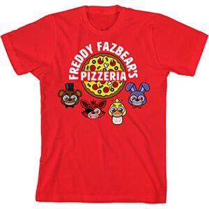 five nights at freddy s pizzeria character group classic red tee - s