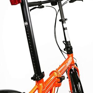 ZiZZO Via 20” Folding Bike-Lightweight Aluminum Frame Genuine Shimano 7-Speed 26lb (Metallic Orange)