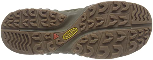 KEEN Men's NXIS Evo Low Height Waterproof Fast Packing Hiking Shoes, Dark Olive/Black Olive, 11