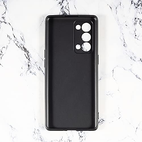 Shantime Oppo Reno 6 Pro+ 5G Case, Soft TPU Back Cover Shockproof Silicone Bumper Anti-Fingerprints Full-Body Protective Case Cover for Oppo Reno 6 Pro Plus 5G (Black)