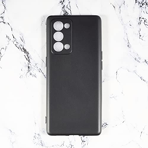 Shantime Oppo Reno 6 Pro+ 5G Case, Soft TPU Back Cover Shockproof Silicone Bumper Anti-Fingerprints Full-Body Protective Case Cover for Oppo Reno 6 Pro Plus 5G (Black)